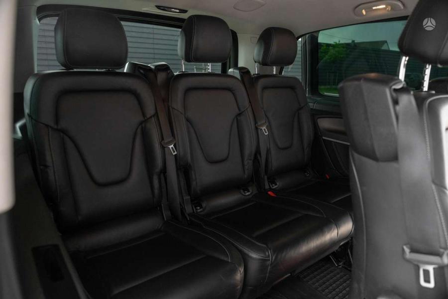 Black Mercedes-Benz V 250 2018 in Vilnius, with an engine capacity of 2.14 L and mileage of 198 thousand km for 27990 €, photo 24 on AUTOMOTO.COM.LV
