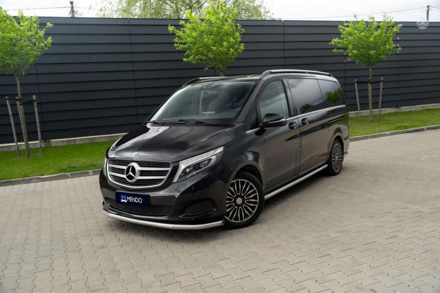 Black Mercedes-Benz V 250 2018 in Vilnius, with an engine capacity of 2.14 L and mileage of 198 thousand km for 27990 €, photo 33 on AUTOMOTO.COM.LV