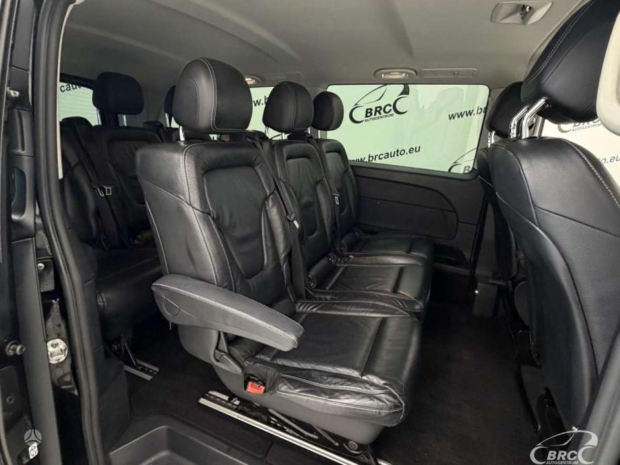 Black Mercedes-Benz V 250 2020 in Vilnius, with an engine capacity of 1.95 L and mileage of 405 thousand km for 26500 €, photo 13 on AUTOMOTO.COM.LV