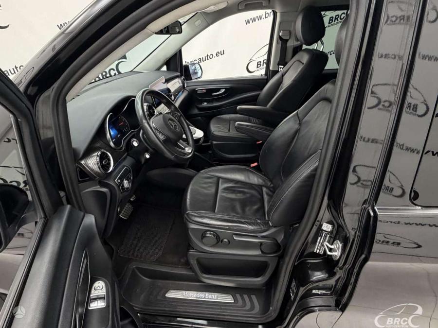 Black Mercedes-Benz V 250 2020 in Vilnius, with an engine capacity of 1.95 L and mileage of 405 thousand km for 26500 €, photo 25 on AUTOMOTO.COM.LV