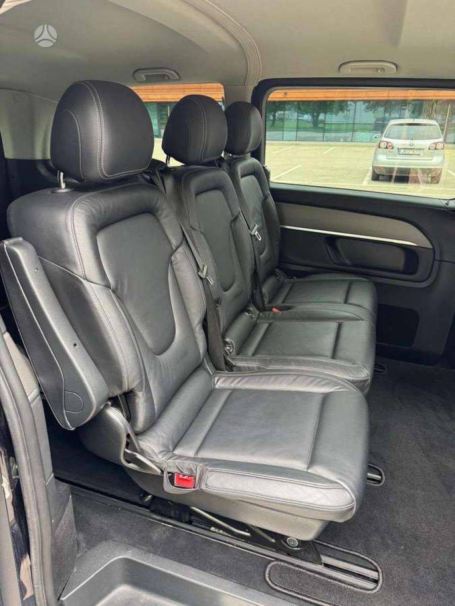 Blue Mercedes-Benz V 250 2018 in Kaunas, with an engine capacity of 2.14 L and mileage of 220 thousand km for 26500 €, photo 16 on AUTOMOTO.COM.LV