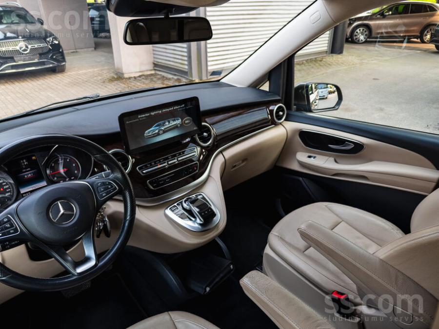 Brown Mercedes-Benz V 250 2018 in Riga, with an engine capacity of 2.20 L and mileage of 169 thousand km for 68900 €, photo 27 on AUTOMOTO.COM.LV