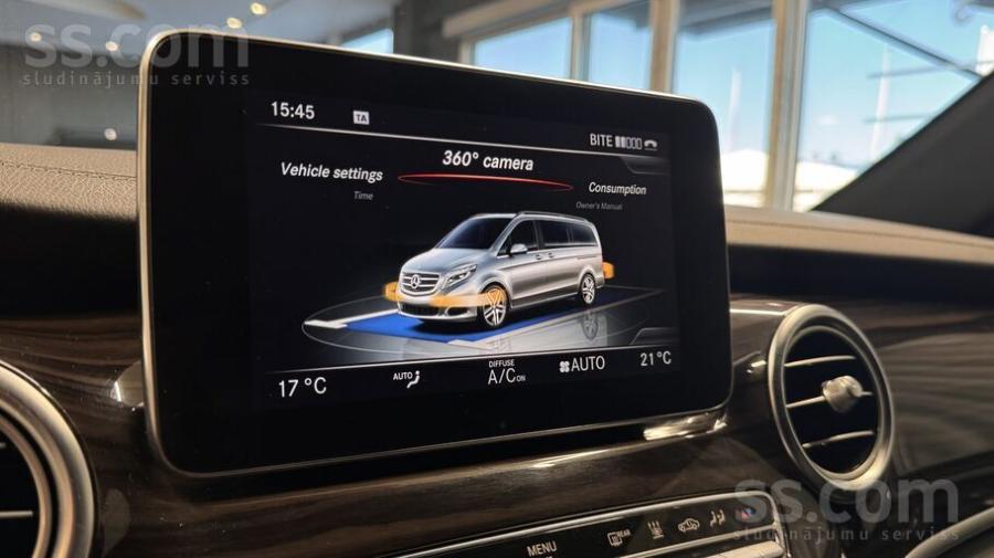 White Mercedes-Benz V 250 2016 in Riga, with an engine capacity of 2.20 L and mileage of 268 thousand km for 29990 €, photo 21 on AUTOMOTO.COM.LV