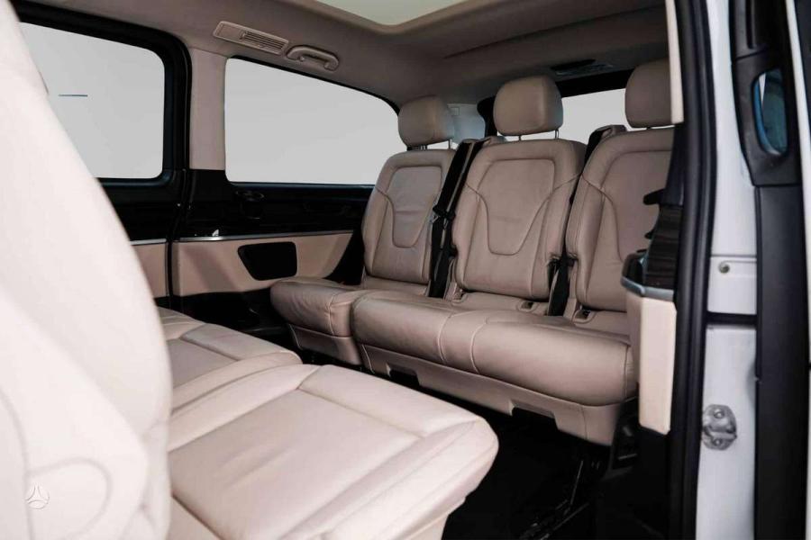White Mercedes-Benz V 250 2019 in Kaunas, with an engine capacity of 2.20 L and mileage of 299 thousand km for 30990 €, photo 8 on AUTOMOTO.COM.LV