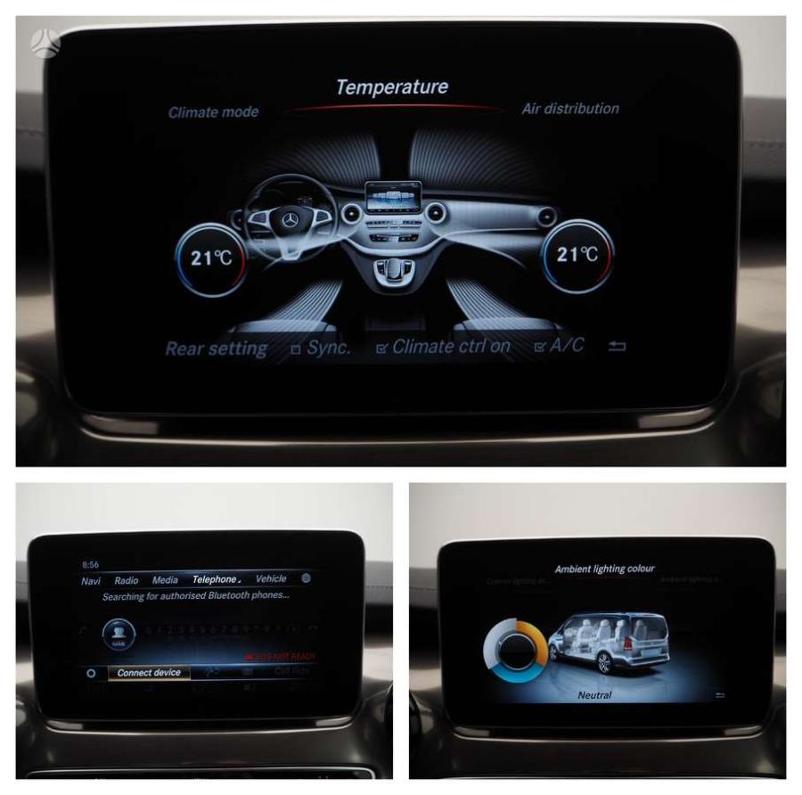 Black Mercedes-Benz V 300 2020 in Vilnius, with an engine capacity of 1.95 L and mileage of 147 thousand km for 53500 €, photo 26 on AUTOMOTO.COM.LV