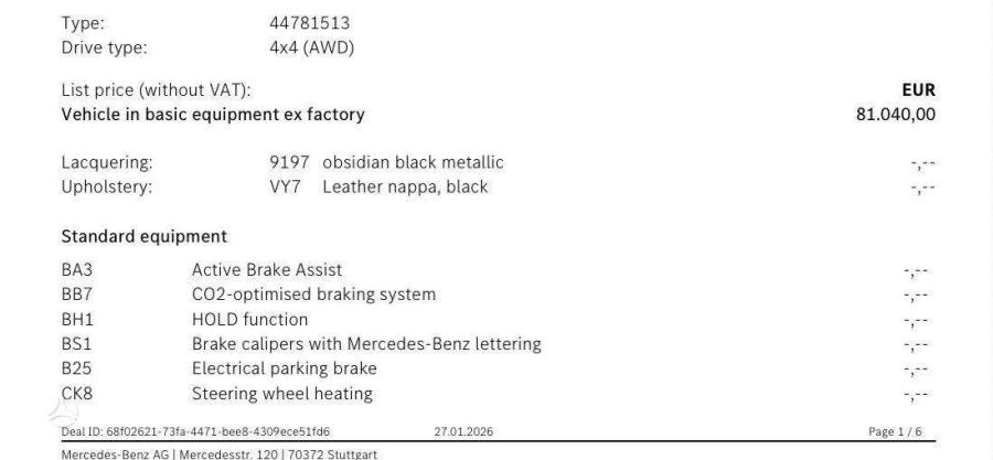 Black Mercedes-Benz V 300 2026 in Klaipeda, with an engine capacity of 0.00 L and mileage of 4 thousand km for 125000 €, photo 6 on AUTOMOTO.COM.LV