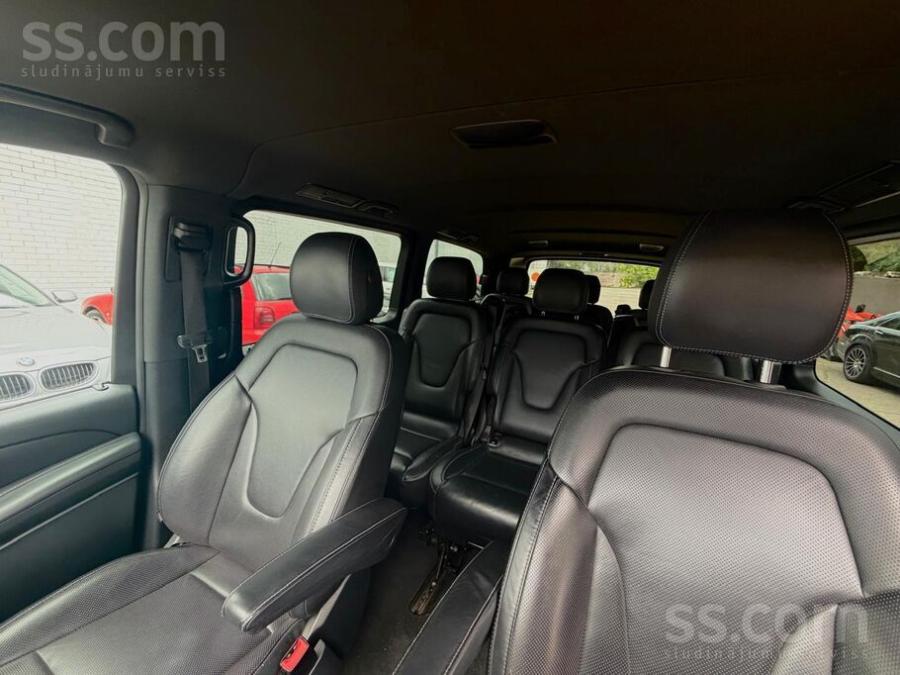 Black Mercedes-Benz V 300 2020 in Riga, with an engine capacity of 2.00 L and mileage of 145 thousand km for 48000 €, photo 7 on AUTOMOTO.COM.LV