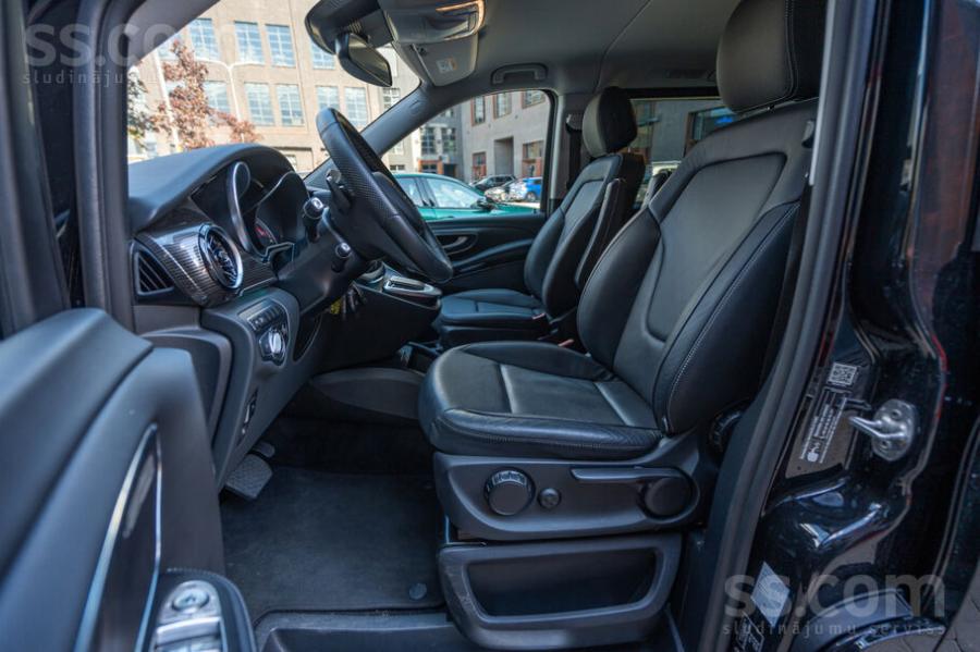 Black Mercedes-Benz V 300 2023 in Riga, with an engine capacity of 2.00 L and mileage of 35 thousand km for 48900 €, photo 17 on AUTOMOTO.COM.LV