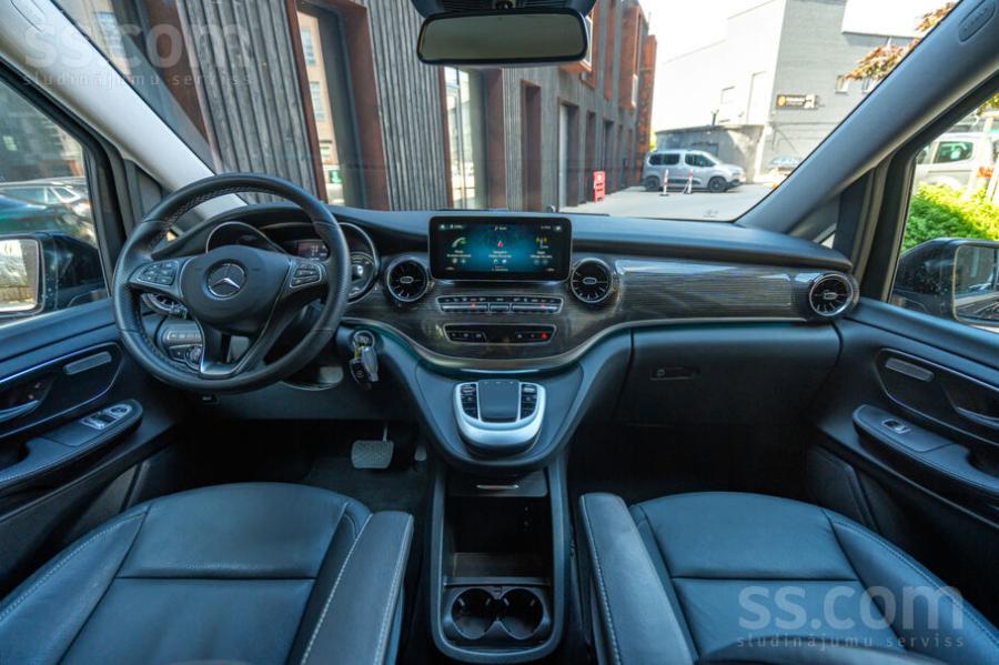 Black Mercedes-Benz V 300 2023 in Riga, with an engine capacity of 2.00 L and mileage of 35 thousand km for 48900 €, photo 25 on AUTOMOTO.COM.LV