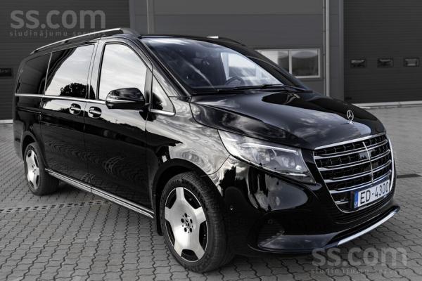 Black Mercedes-Benz V 300 2024 in Riga, with an engine capacity of 2.00 L and mileage of 55 thousand km for 69900 €, photo 2 on AUTOMOTO.COM.LV