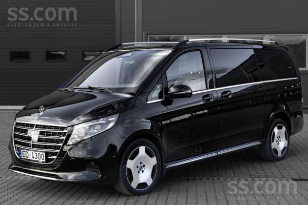 Black Mercedes-Benz V 300 2024 in Riga, with an engine capacity of 2.00 L and mileage of 55 thousand km for 69900 €, photo 3 on AUTOMOTO.COM.LV