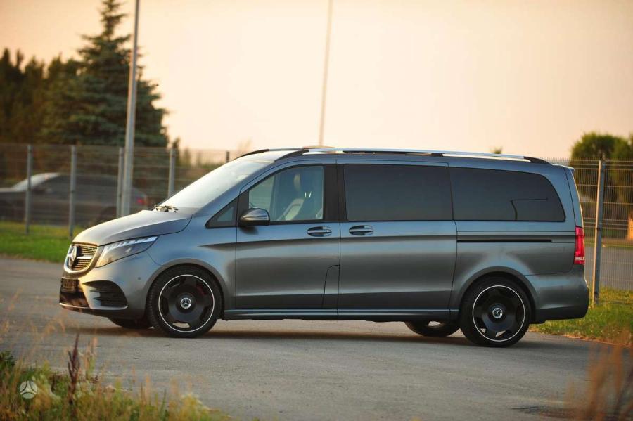 Grey Mercedes-Benz V 300 2019 in Kaunas, with an engine capacity of 1.95 L and mileage of 305 thousand km for 34990 €, photo 9 on AUTOMOTO.COM.LV
