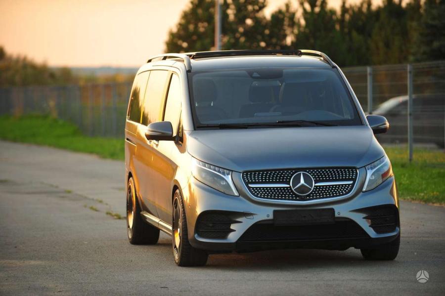 Grey Mercedes-Benz V 300 2019 in Kaunas, with an engine capacity of 1.95 L and mileage of 305 thousand km for 34990 €, photo 10 on AUTOMOTO.COM.LV
