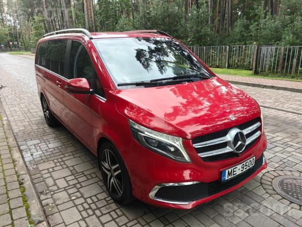 Red Mercedes-Benz V 300 2019 in Riga, with an engine capacity of 2.00 L and mileage of 70 thousand km for 40000 €, photo 1 on AUTOMOTO.COM.LV