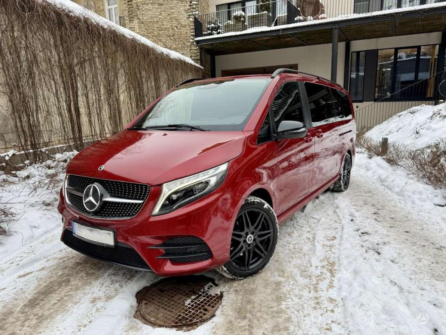 Sarkans Mercedes-Benz V 300 2020 Viļņa, ar dzinēja tilpumu 1.95 L un nobraukumu 124 tūkst. km par 49999 €, foto 1 vietnē AUTOMOTO.COM.LV