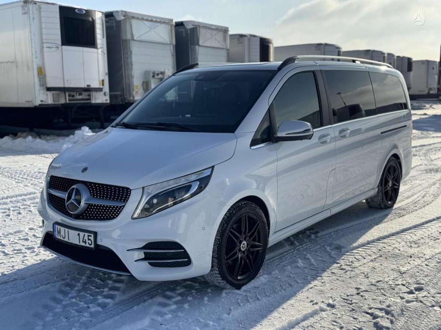 White Mercedes-Benz V 300 2020 in Vilnius, with an engine capacity of 1.95 L and mileage of 92 thousand km for 49450 €, photo 2 on AUTOMOTO.COM.LV