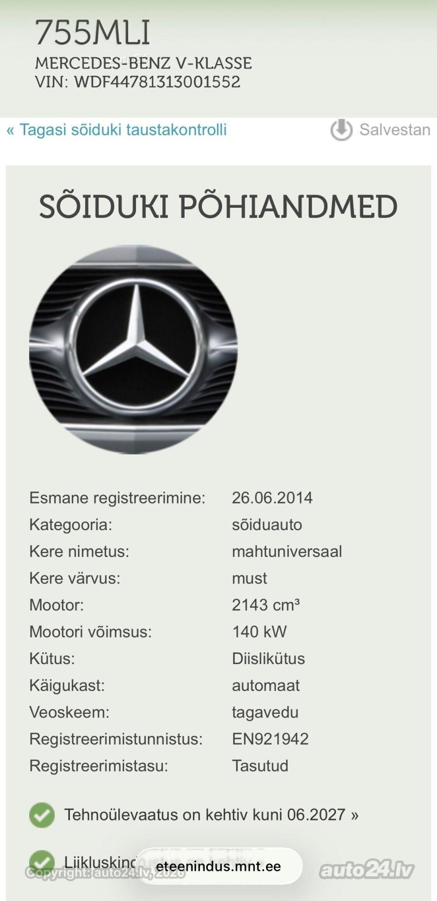 Melns Mercedes-Benz V-Class 2014 Tartu, ar dzinēja tilpumu 2.10 L un nobraukumu 265 tūkst. km par 26999 €, foto 19 vietnē AUTOMOTO.COM.LV