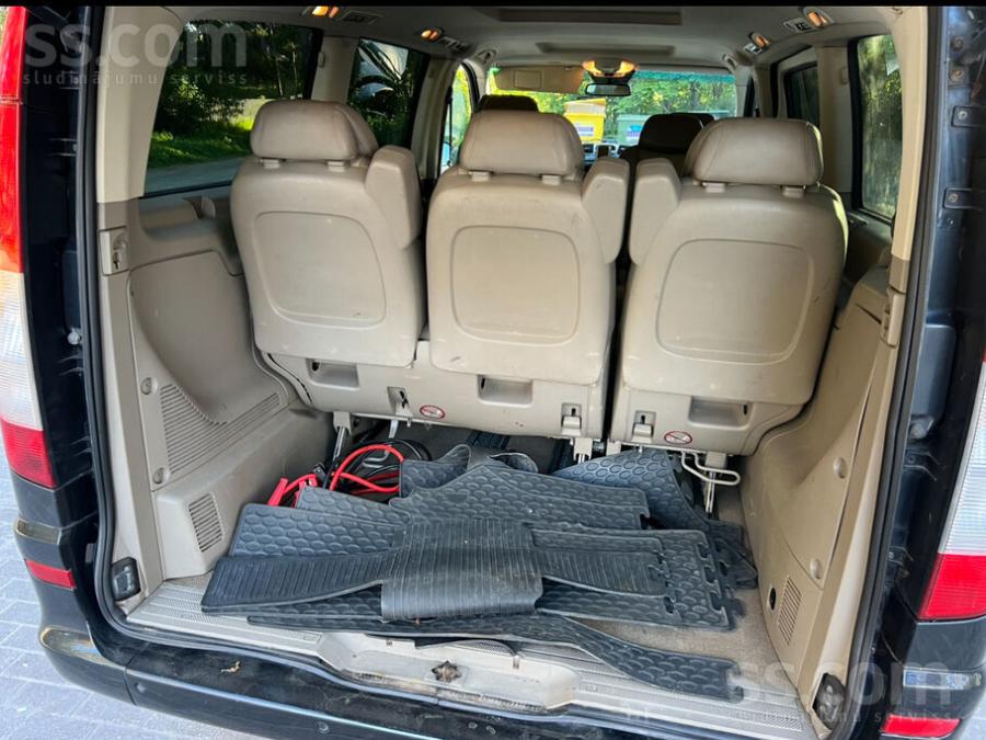 Black Mercedes-Benz Viano 2007 in Riga, with an engine capacity of 2.20 L and mileage of 365 thousand km for 3550 €, photo 11 on AUTOMOTO.COM.LV