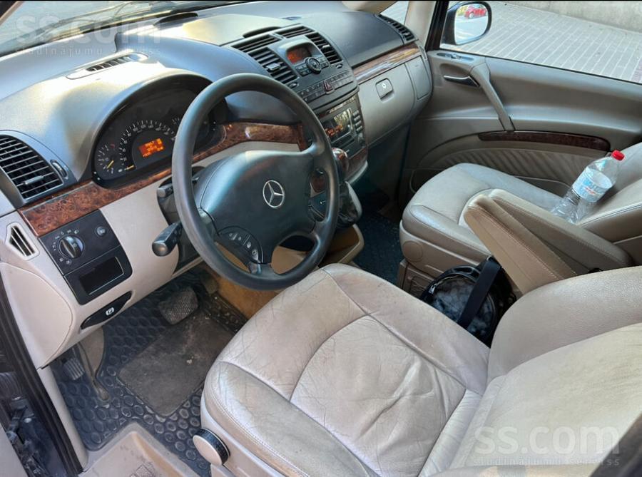 Black Mercedes-Benz Viano 2007 in Riga, with an engine capacity of 2.20 L and mileage of 365 thousand km for 3550 €, photo 14 on AUTOMOTO.COM.LV