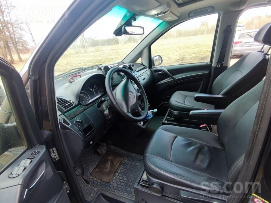 Black Mercedes-Benz Viano 2009 in Riga, with an engine capacity of 2.20 L and mileage of 330 thousand km for 8290 €, photo 10 on AUTOMOTO.COM.LV