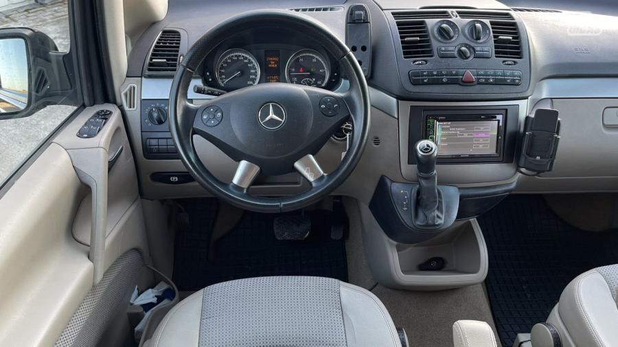 Black Mercedes-Benz Viano 2010 in Marijampole, with an engine capacity of 3.00 L and mileage of 296 thousand km for 8900 €, photo 19 on AUTOMOTO.COM.LV