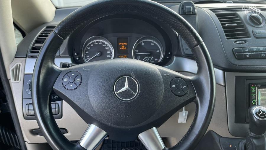 Black Mercedes-Benz Viano 2010 in Marijampole, with an engine capacity of 3.00 L and mileage of 296 thousand km for 8900 €, photo 24 on AUTOMOTO.COM.LV