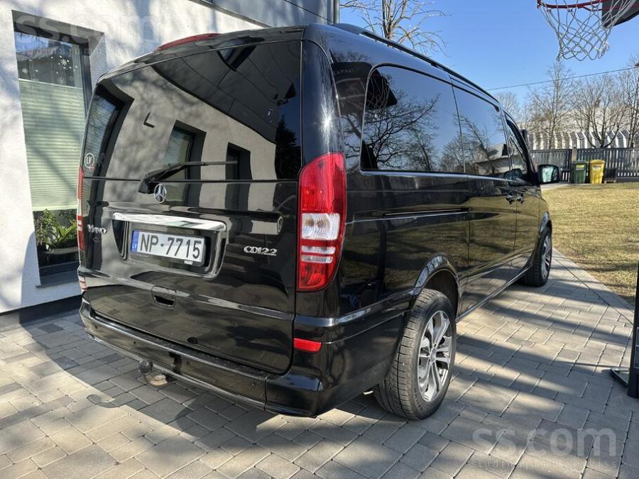 Black Mercedes-Benz Viano 2011 in Riga, with an engine capacity of 2.20 L and mileage of 266 thousand km for 17900 €, photo 5 on AUTOMOTO.COM.LV