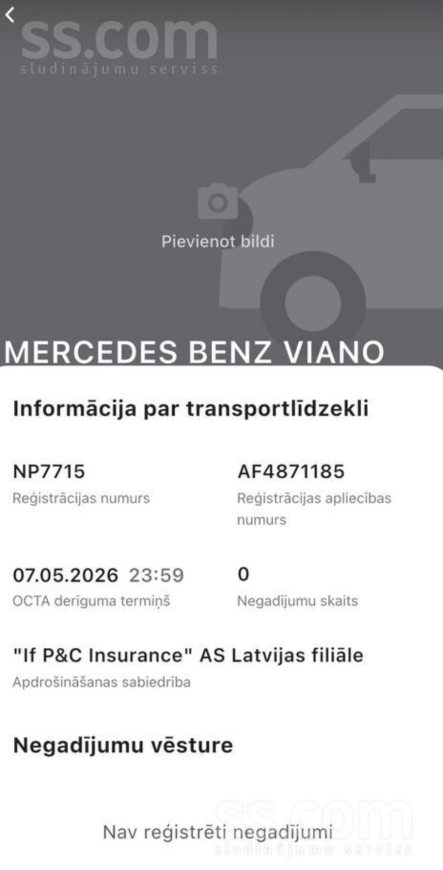 Black Mercedes-Benz Viano 2011 in Riga, with an engine capacity of 2.20 L and mileage of 266 thousand km for 17900 €, photo 11 on AUTOMOTO.COM.LV
