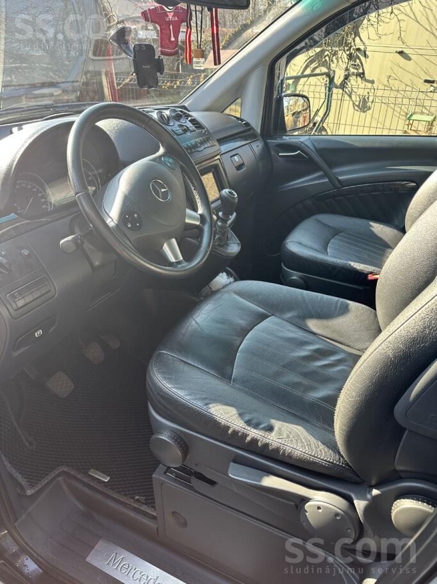 Black Mercedes-Benz Viano 2011 in Riga, with an engine capacity of 2.20 L and mileage of 266 thousand km for 17900 €, photo 13 on AUTOMOTO.COM.LV