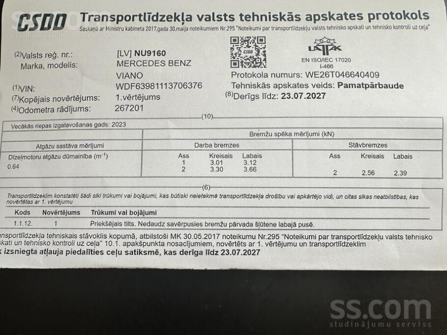 Черный Мерседес Виано 2011 в Добеле, объемом двигателя 3.00 л и пробегом 267 тыс. км за 15950 €, фото 20 на AUTOMOTO.COM.LV