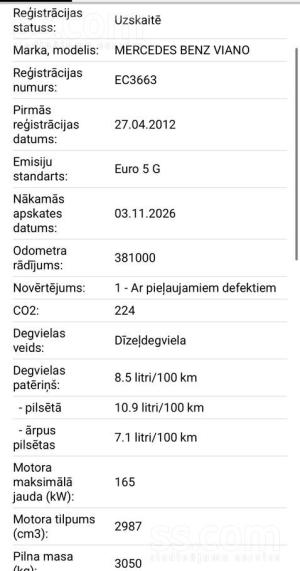 Melns Mercedes-Benz Viano 2012 Rīga, ar dzinēja tilpumu 3.00 L un nobraukumu 383 tūkst. km par 16300 €, foto 30 vietnē AUTOMOTO.COM.LV