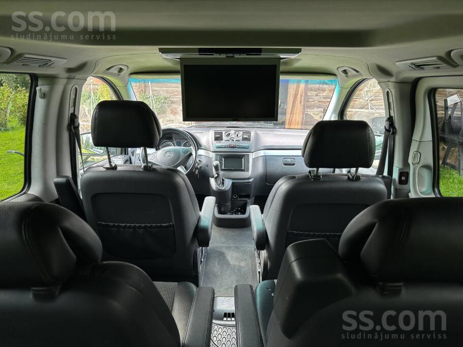 Black Mercedes-Benz Viano 2012 in Valmiera, with an engine capacity of 2.20 L and mileage of 340 thousand km for 11999 €, photo 10 on AUTOMOTO.COM.LV