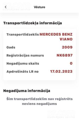 Mercedes-Benz Viano 2009 in Riga, with an engine capacity of 3.00 L and mileage of 28 thousand km for 7400 €, photo 26 on AUTOMOTO.COM.LV