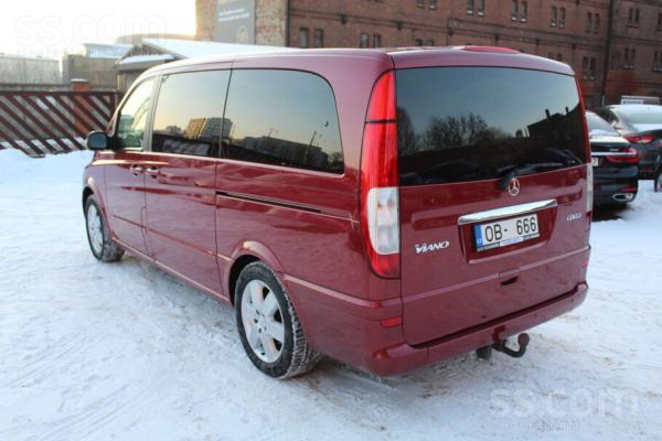 Red Mercedes-Benz Viano 2008 in Liepaja, with an engine capacity of 2.20 L and mileage of 256 thousand km for 11800 €, photo 3 on AUTOMOTO.COM.LV