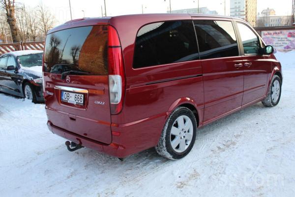 Red Mercedes-Benz Viano 2008 in Liepaja, with an engine capacity of 2.20 L and mileage of 256 thousand km for 11800 €, photo 4 on AUTOMOTO.COM.LV