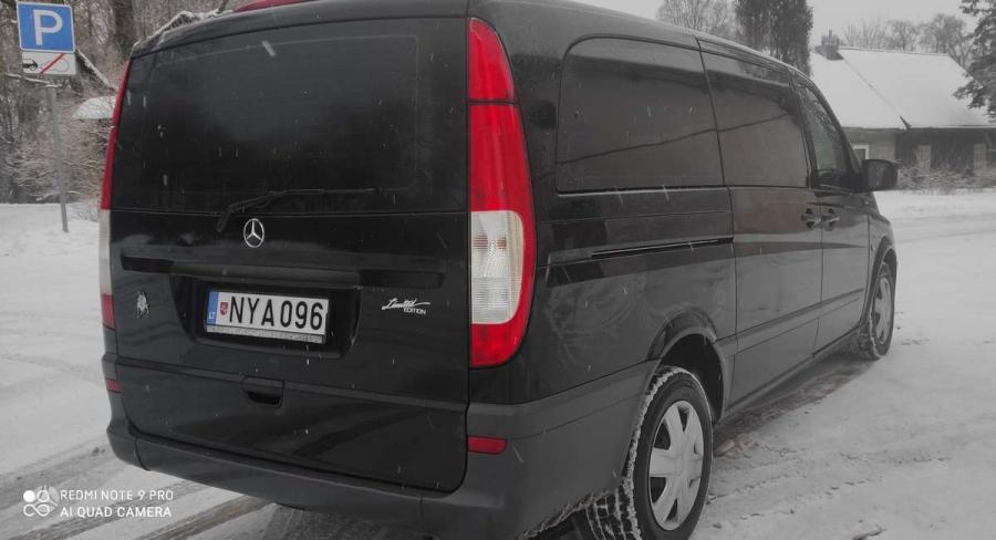 Black Mercedes-Benz Vito 2012 in Vilnius, with an engine capacity of 2.14 L and mileage of 276 thousand km for 10500 €, photo 7 on AUTOMOTO.COM.LV