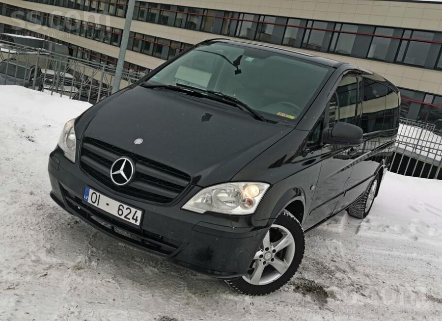 Black Mercedes-Benz Vito 2013 in Riga, with an engine capacity of 2.20 L and mileage of 0 thousand km for 10590 €, photo 3 on AUTOMOTO.COM.LV