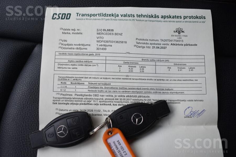 Черный Мерседес Вито 2013 в Талси, объемом двигателя 2.20 л и пробегом 301 тыс. км за 11500 €, фото 23 на AUTOMOTO.COM.LV