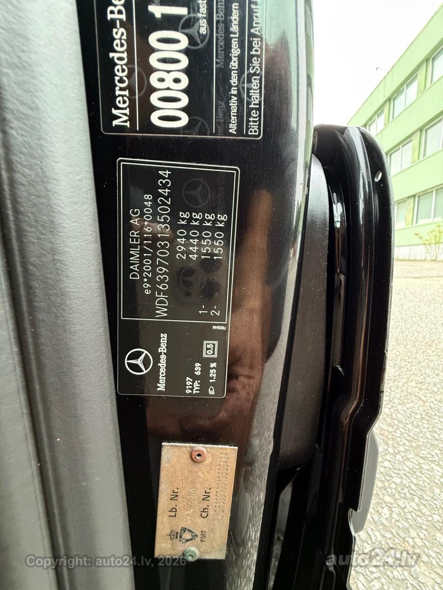 Melns Mercedes-Benz Vito 2010 Tartu, ar dzinēja tilpumu 2.10 L un nobraukumu 277 tūkst. km par 9299 €, foto 26 vietnē AUTOMOTO.COM.LV