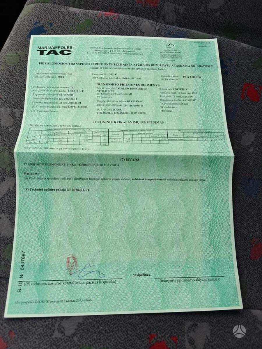 Zils Mercedes-Benz Vito 2002 Marijampole, ar dzinēja tilpumu 2.15 L un nobraukumu 258 tūkst. km par 3350 €, foto 24 vietnē AUTOMOTO.COM.LV