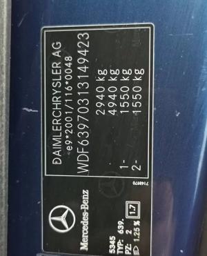 Синий Мерседес Вито 2005 в Рига, объемом двигателя 2.20 л и пробегом 395 тыс. км за 4590 €, фото 16 на AUTOMOTO.COM.LV