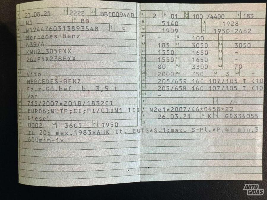 Зеленый Мерседес Вито 2021 в Каунас, объемом двигателя 2.00 л и пробегом 85 тыс. км за 22862 €, фото 15 на AUTOMOTO.COM.LV