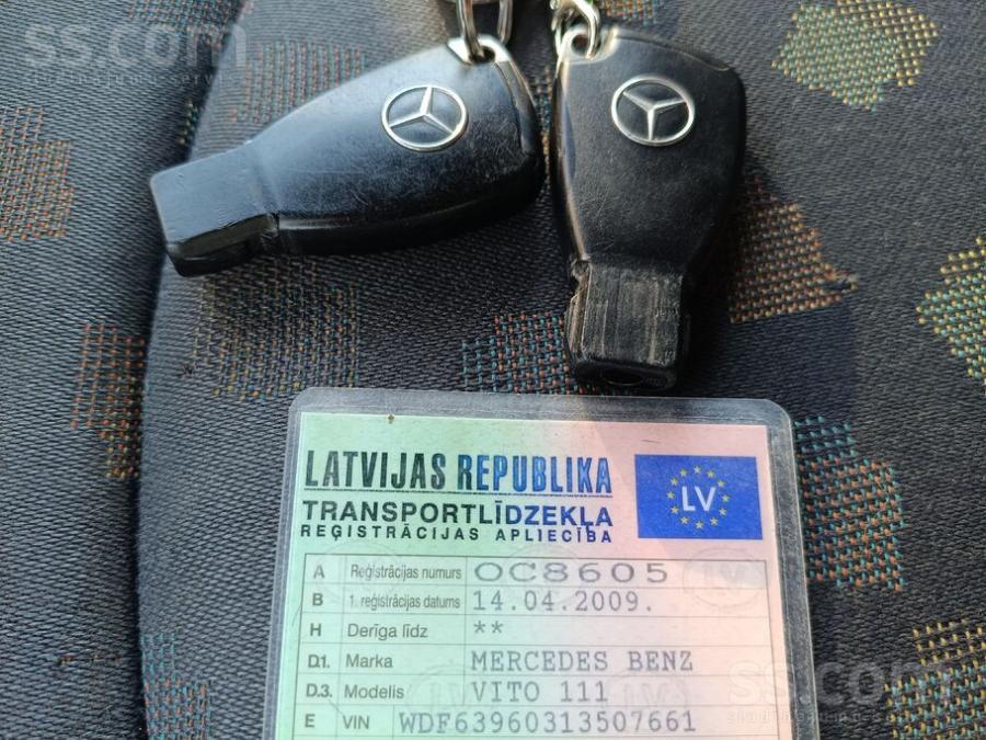 Grey Mercedes-Benz Vito 2009 in Ogre, with an engine capacity of 2.20 L and mileage of 551 thousand km for 1600 €, photo 13 on AUTOMOTO.COM.LV