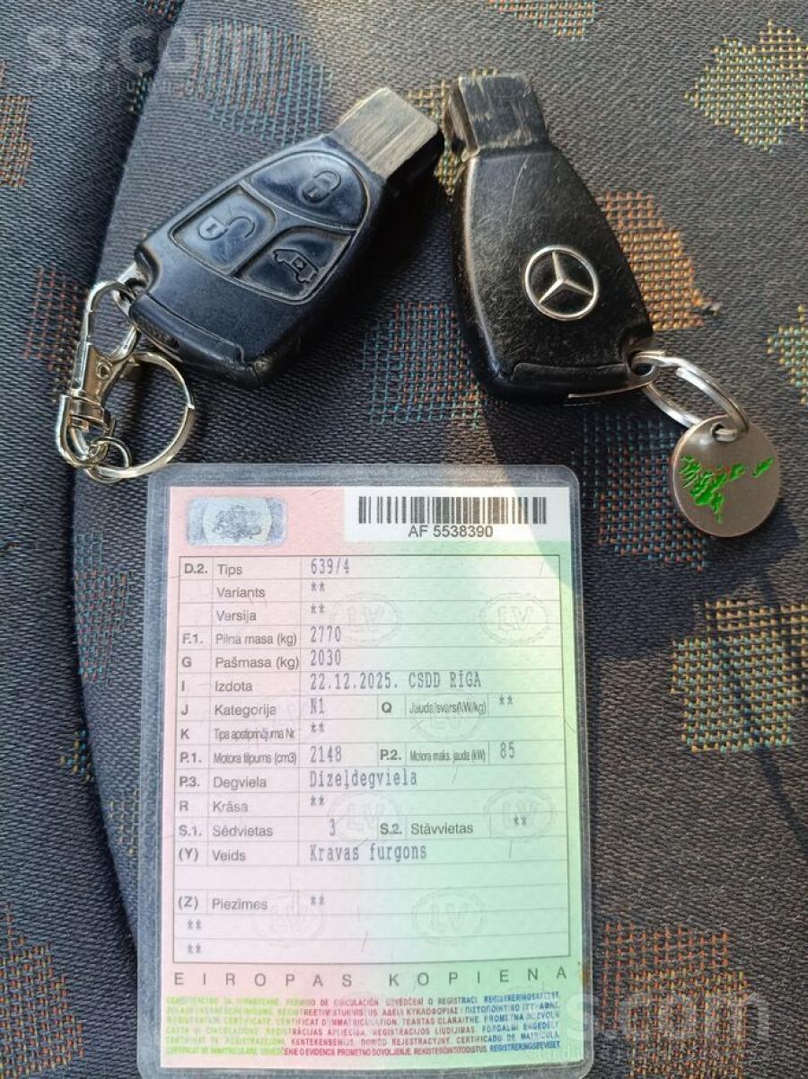 Grey Mercedes-Benz Vito 2009 in Ogre, with an engine capacity of 2.20 L and mileage of 551 thousand km for 1600 €, photo 14 on AUTOMOTO.COM.LV