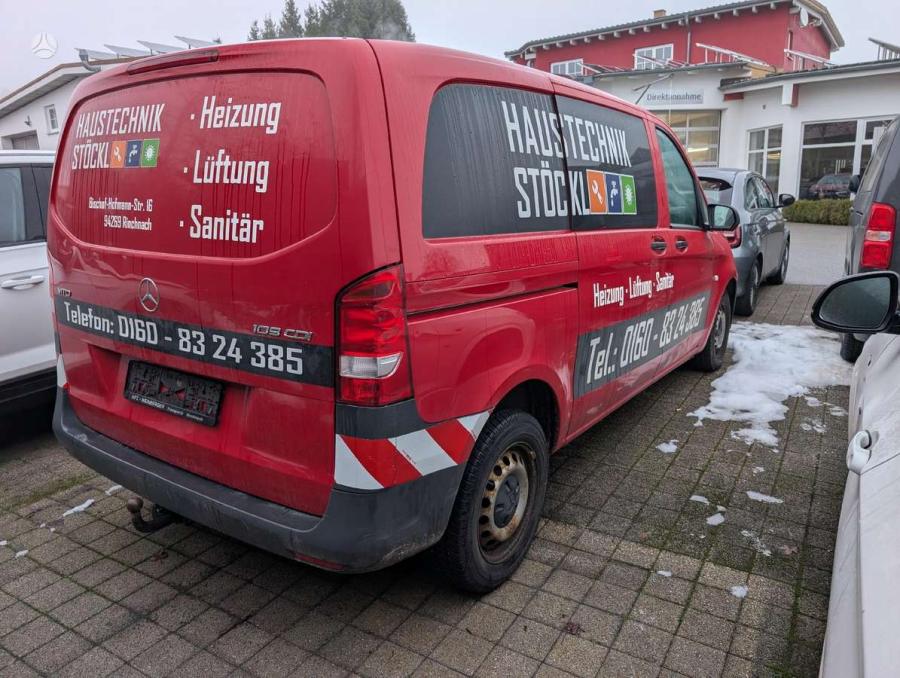 Red Mercedes-Benz Vito 2017 in Rokiskis, with an engine capacity of 1.60 L and mileage of 162 thousand km for 6350 €, photo 3 on AUTOMOTO.COM.LV