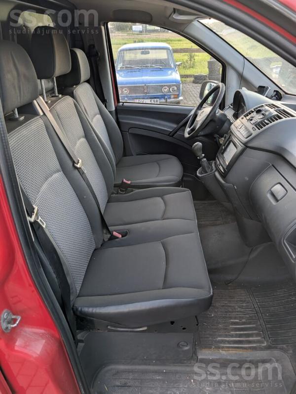 Red Mercedes-Benz Vito 2010 in Liepaja, with an engine capacity of 2.20 L and mileage of 277 thousand km for 5800 €, photo 8 on AUTOMOTO.COM.LV