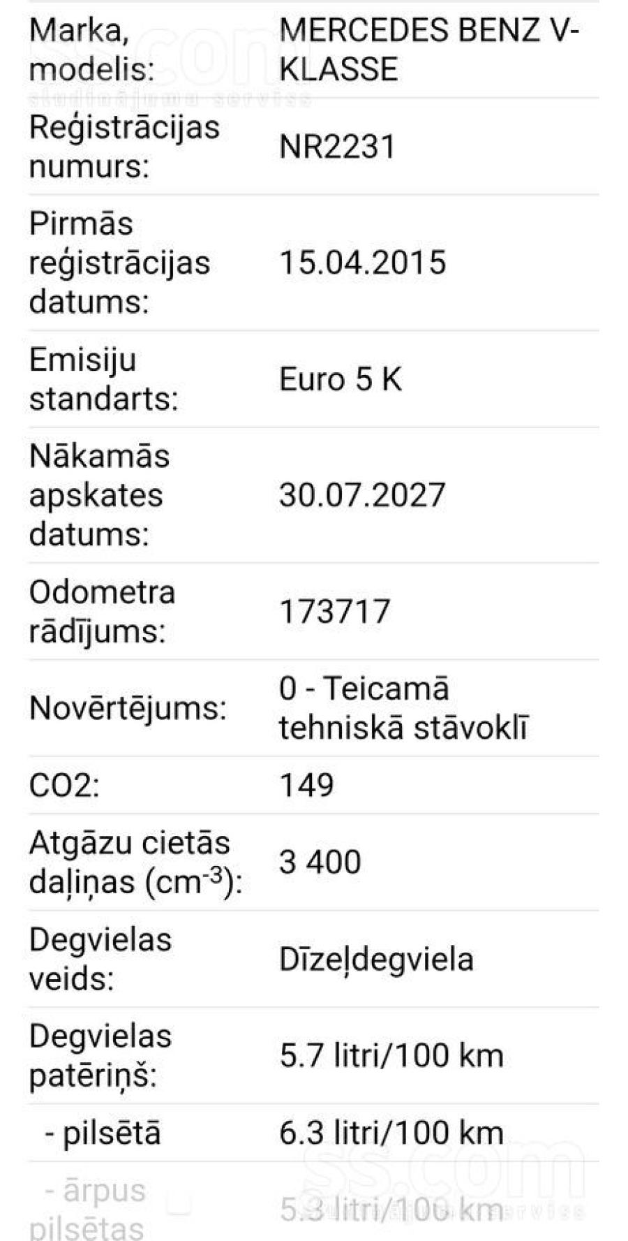 Zils Mercedes-Benz Vito V220 2015 Rīga, ar dzinēja tilpumu 2.10 L un nobraukumu 175 tūkst. km par 22500 €, foto 19 vietnē AUTOMOTO.COM.LV