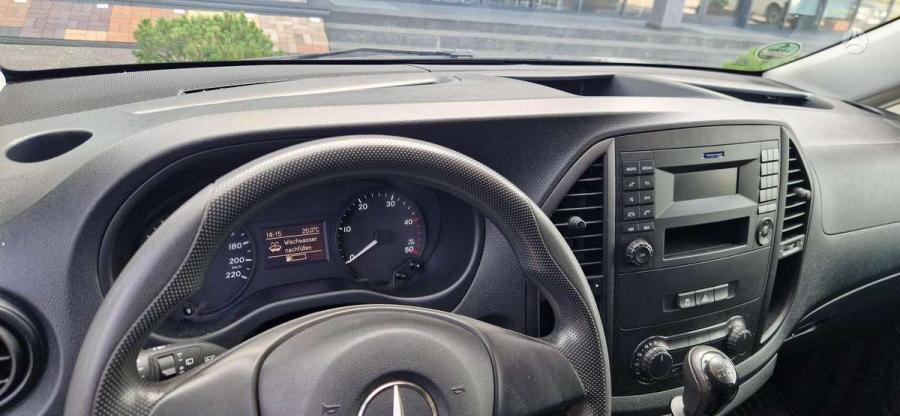 White Mercedes-Benz Vito 2017 in Marijampole, with an engine capacity of 2.14 L and mileage of 279 thousand km for 14600 €, photo 10 on AUTOMOTO.COM.LV
