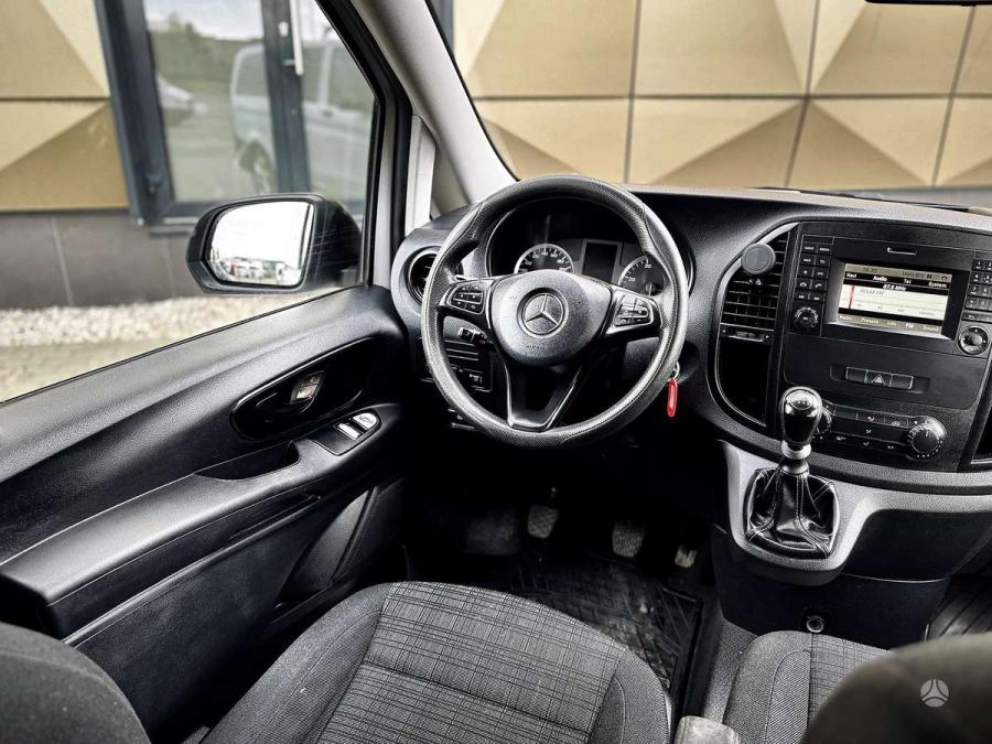 White Mercedes-Benz Vito 2017 in Klaipeda, with an engine capacity of 1.60 L and mileage of 156 thousand km for 11750 €, photo 8 on AUTOMOTO.COM.LV