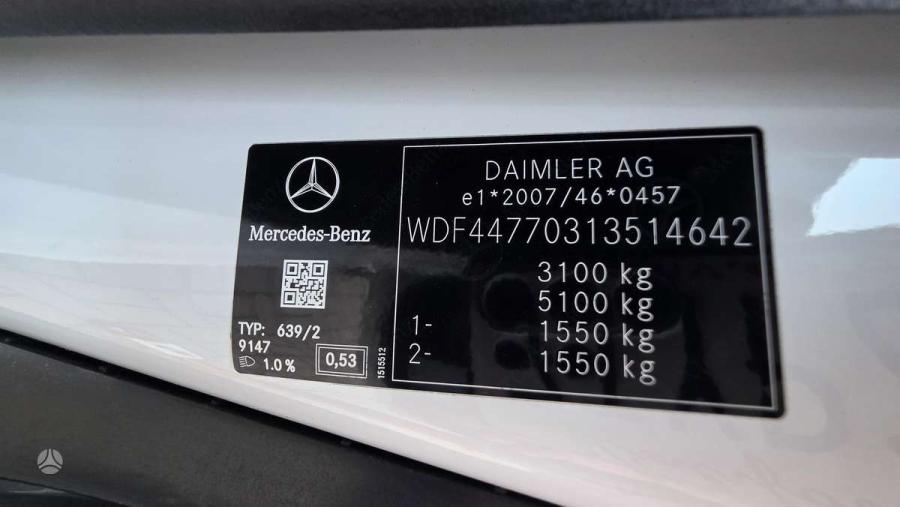 Balts Mercedes-Benz Vito 2019 Klaipėda, ar dzinēja tilpumu 2.20 L un nobraukumu 330 tūkst. km par 13690 €, foto 46 vietnē AUTOMOTO.COM.LV